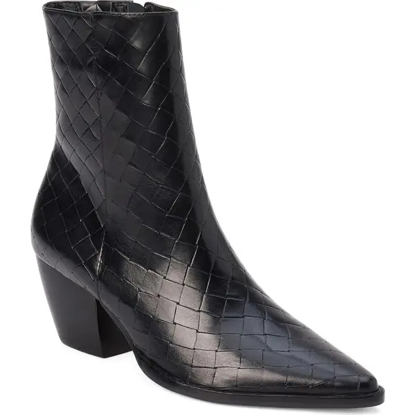 Matisse Caty Western Pointed Toe Bootie - Black Weave