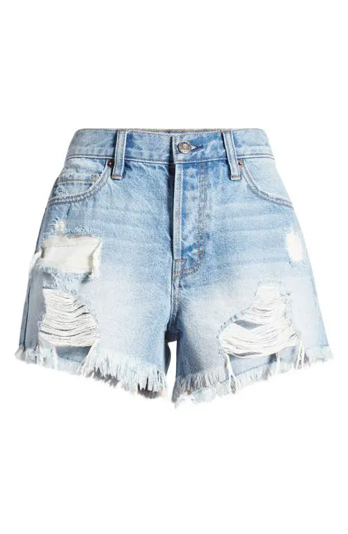 HIDDEN JEANS Destroyed Nonstretch Denim Cutoff Shorts