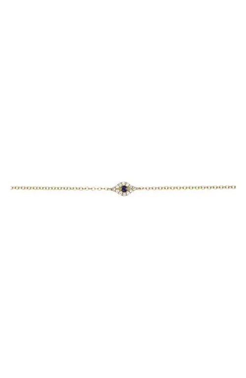 Ef Collection Diamond & Sapphire Evil Eye Chain Bracelet - Yellow Gold