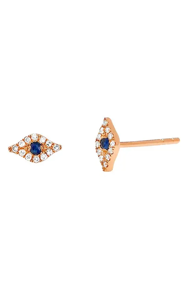 Ef Collection Evil Eye Diamond & Sapphire Stud Earrings
