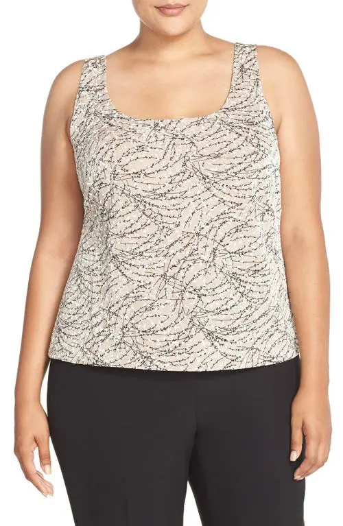 Alex Evenings Foiled Print Twinset - Beige