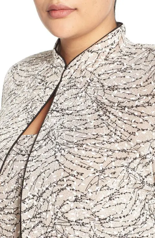 Alex Evenings Foiled Print Twinset - Beige