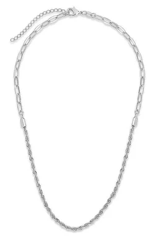 Sterling Forever Rope Twist Chain Necklace - Silver