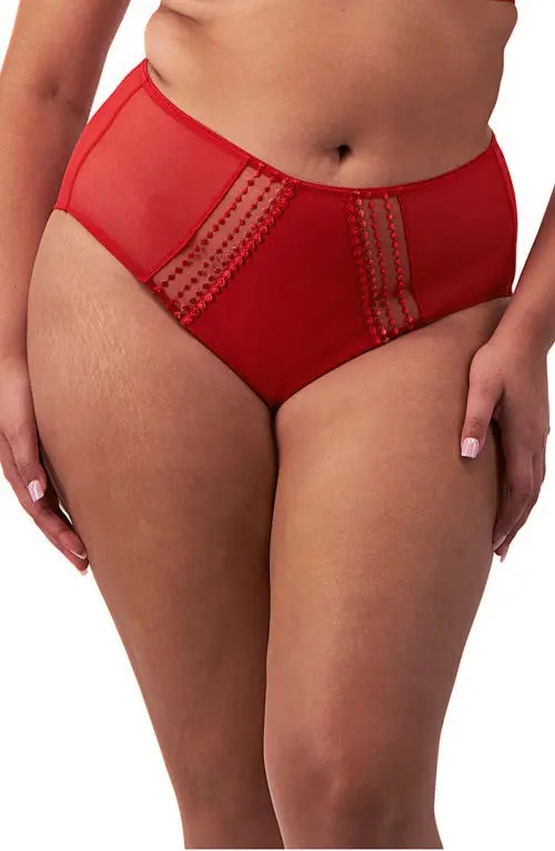 Elomi Matilda Full Figure Embellished Briefs - Haute Red