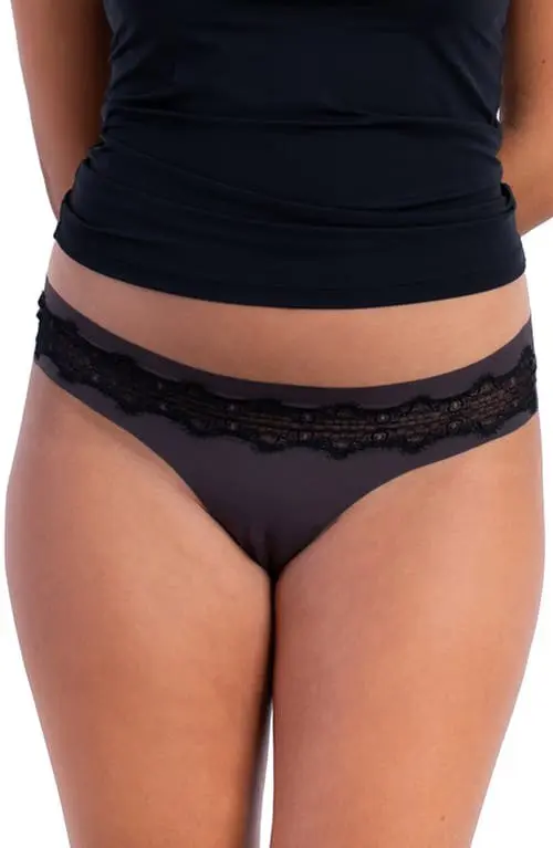 Uwila Warrior Soft Seamless Thong With Lace - Shale