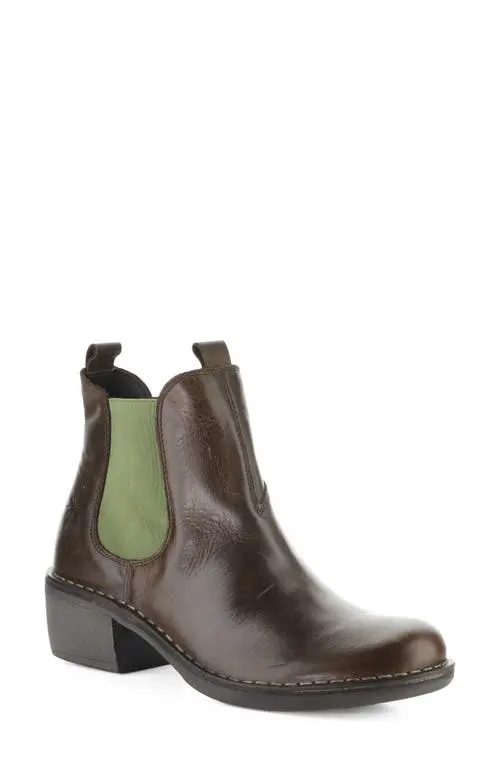 Fly London Meme Chelsea Boot - 011 Dark Brown/green