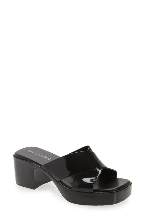 Jeffrey Campbell Platform Slide Sandal - Black Shiny