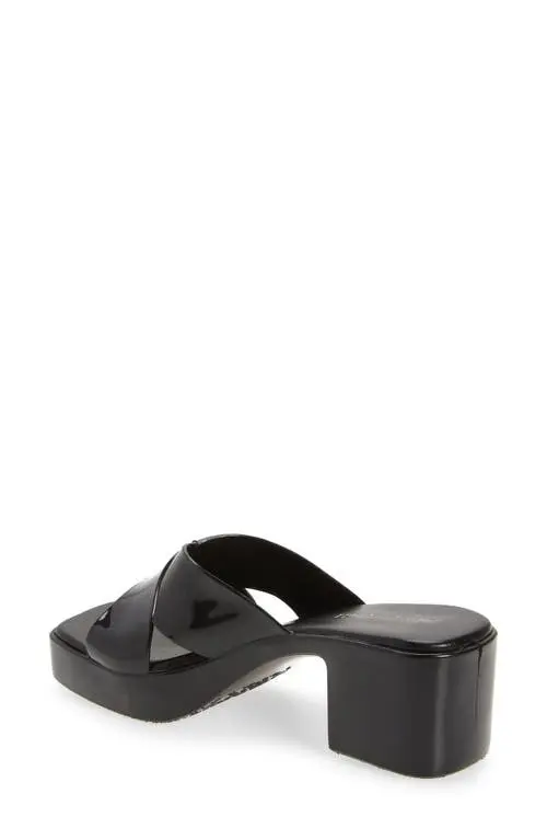 Jeffrey Campbell Platform Slide Sandal - Black Shiny
