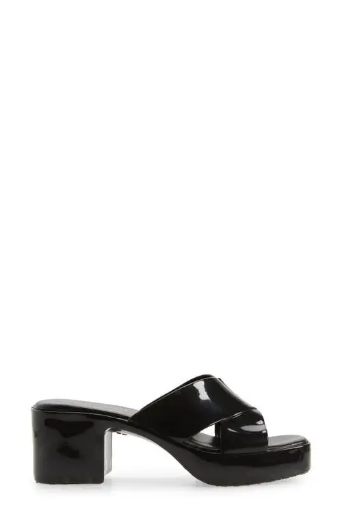 Jeffrey Campbell Platform Slide Sandal - Black Shiny