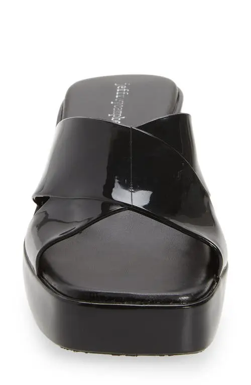 Jeffrey Campbell Platform Slide Sandal - Black Shiny