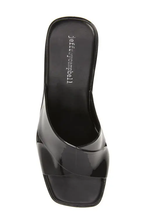 Jeffrey Campbell Platform Slide Sandal - Black Shiny