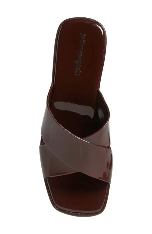 Jeffrey Campbell Platform Slide Sandal - Chocolate Shiny