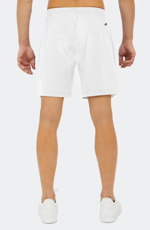 REDVANLY Byron Water Resistant Drawstring Shorts - Bright White