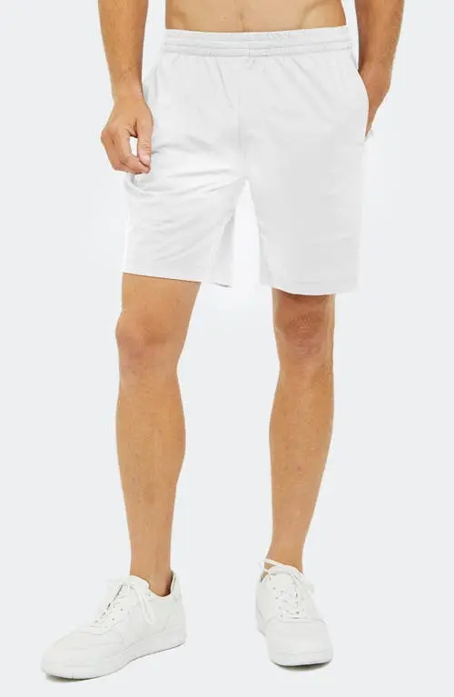 REDVANLY Byron Water Resistant Drawstring Shorts - Bright White