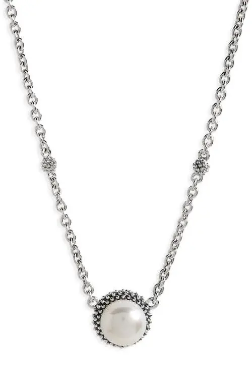 Lagos Luna Pearl Pendant Necklace - Silver/pearl