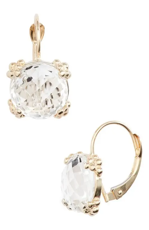 Anzie Dew Drop White Topaz Cluster Drop Earrings - Gold