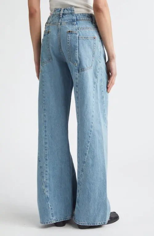 MAISON MARGIELA Décortiqué Wide Leg Jeans - Medium Blu Stone Wash