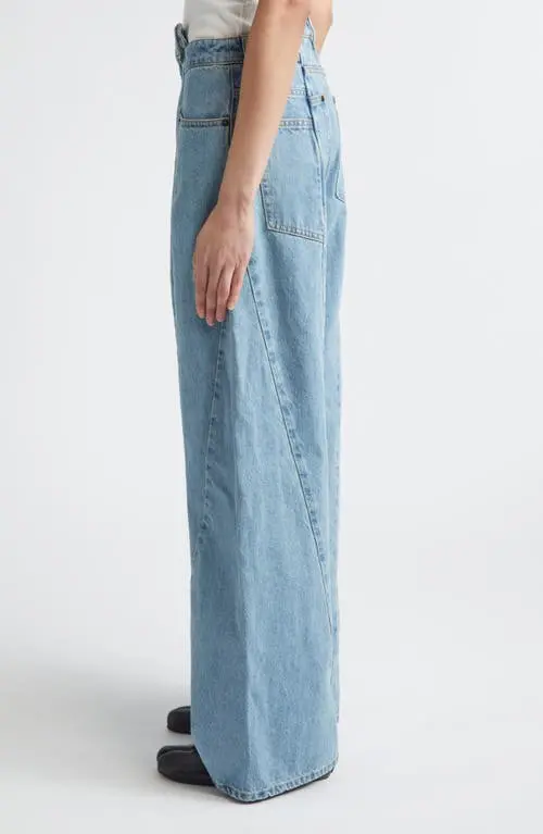 MAISON MARGIELA Décortiqué Wide Leg Jeans - Medium Blu Stone Wash
