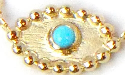 Anzie Dew Drop Turquoise Evil Eye Pendant Necklace