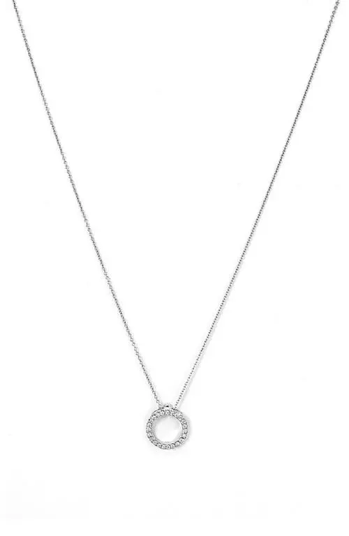 Roberto Coin Tiny Treasures Diamond Circle Pendant Necklace - White Gold
