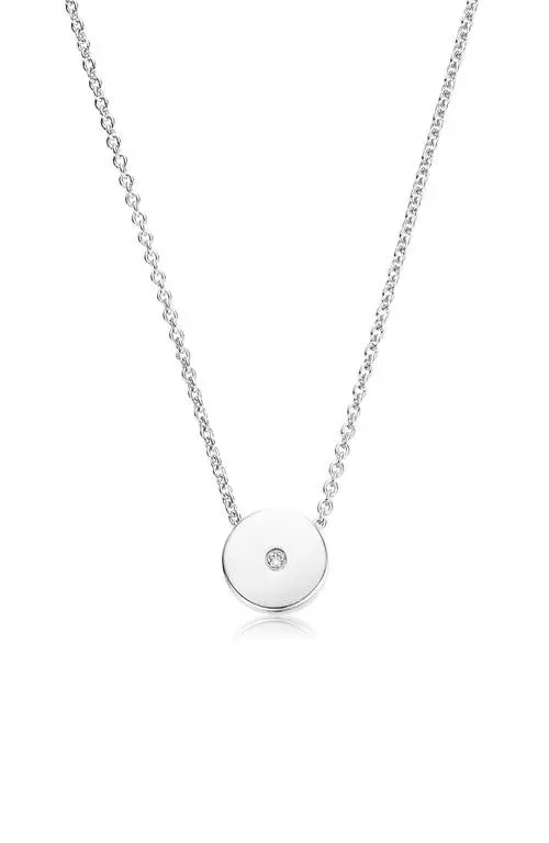 Monica Vinader Linear Solo Diamond Pendant Necklace - Silver