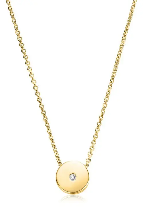 Monica Vinader Linear Solo Diamond Pendant Necklace - Yellow Gold