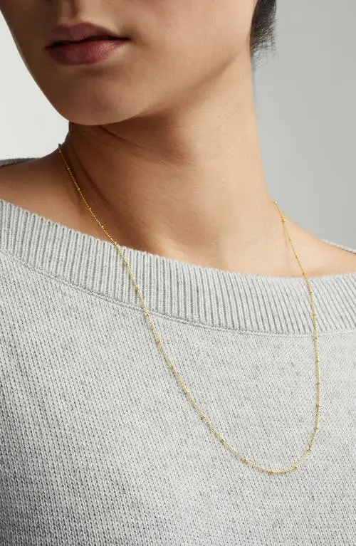 Monica Vinader Fine Beaded Chain Necklace - Gold