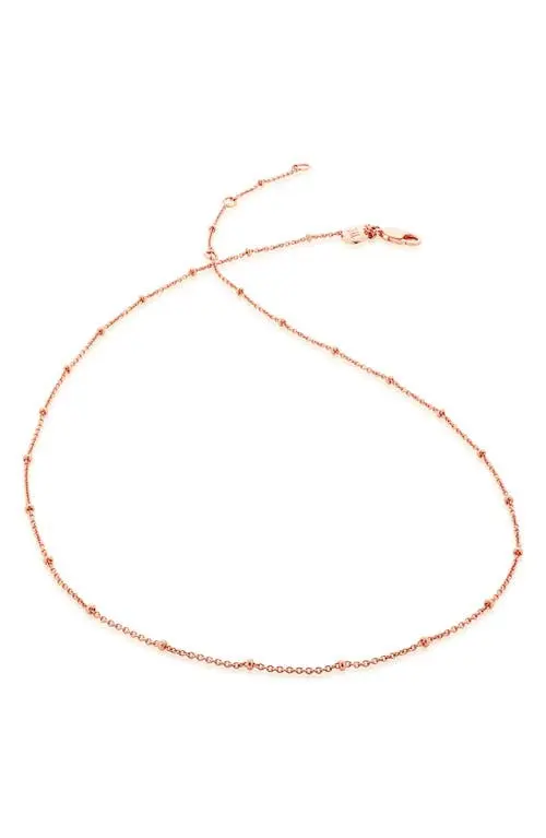 Monica Vinader 16-inch Fine Bead Station Necklace - Rose Gold