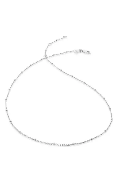 Monica Vinader 16-inch Fine Bead Station Necklace - Silver