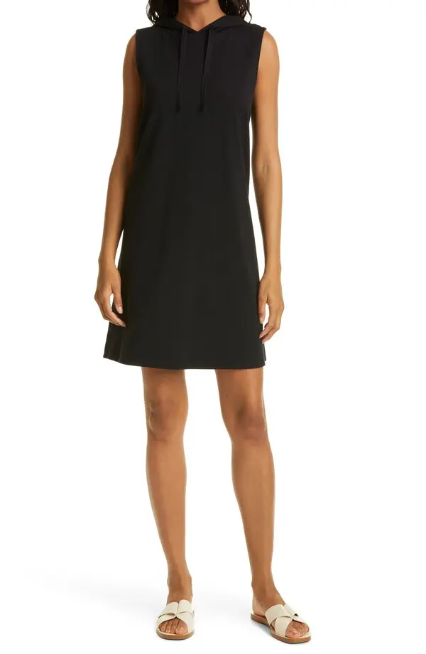 Eileen Fisher Hooded Sleeveless Dress In Black - 49% Off | Editorialist