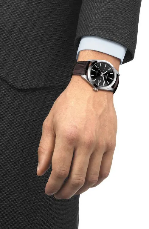 TISSOT Powermatic 80 Leather Strap Watch