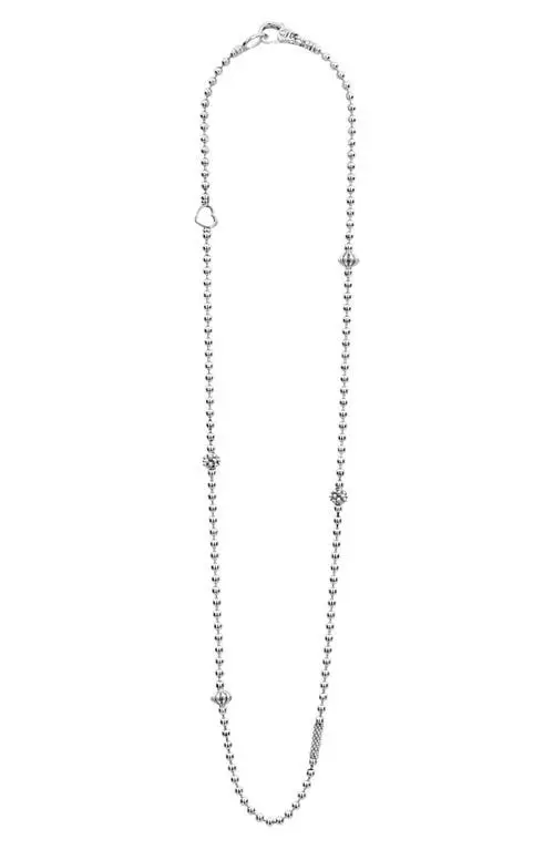 Lagos Sterling Caviar Icon Elements Chain Necklace - Silver