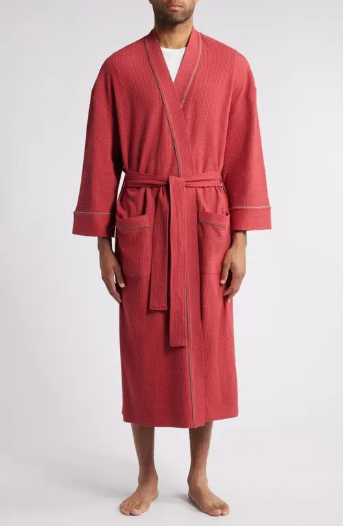 Majestic International Waffle Knit Robe - Dahlia