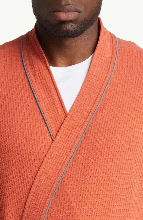 Majestic International Waffle Knit Robe - Terracotta