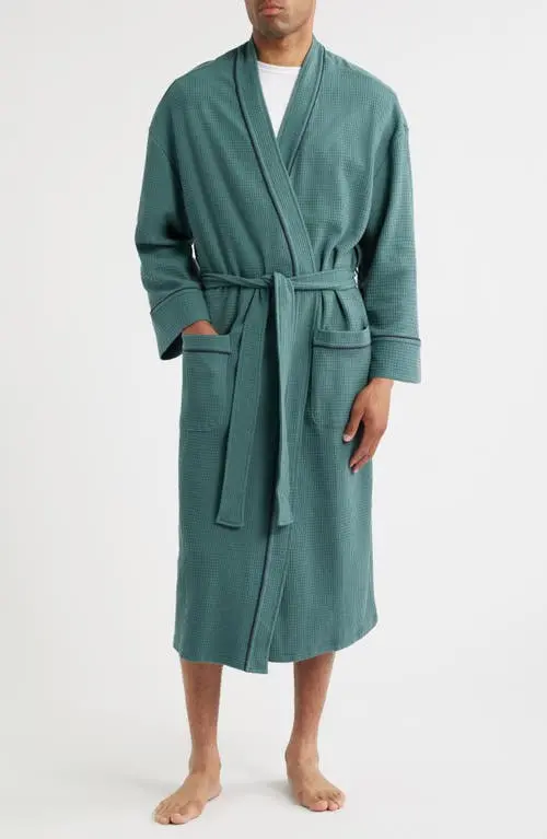 Majestic International Waffle Knit Robe - Watercress