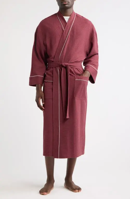 Majestic International Waffle Knit Robe - Winterberry