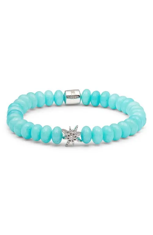 Anzie Boheme Stretch Bracelet - Silver/amazonite