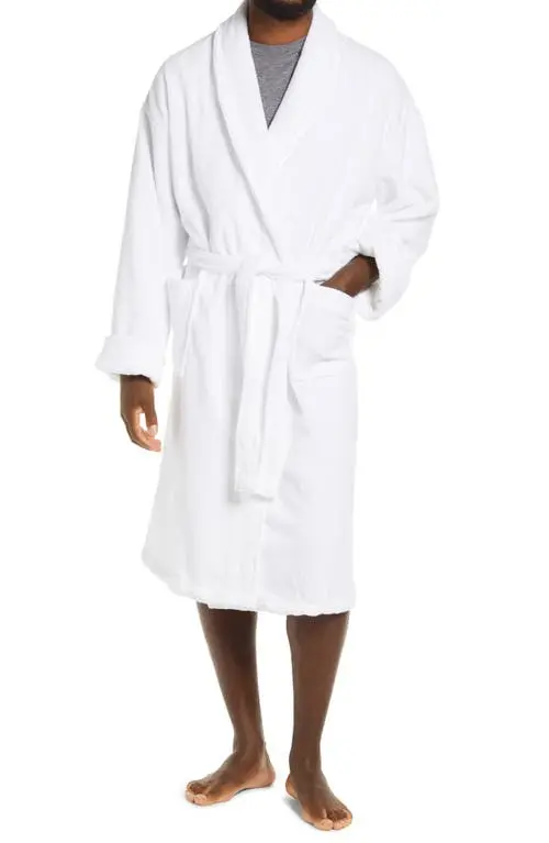 Majestic International Earthright Shawl Collar Terry Robe - White