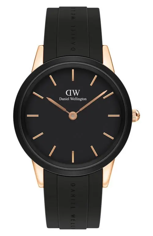 DANIEL WELLINGTON Iconic Motion Strap Watch - Rose Gold/white