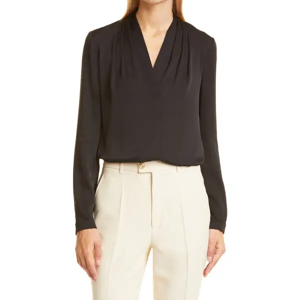 Kobi Halperin Nellie Stretch Silk Georgette Top - Black
