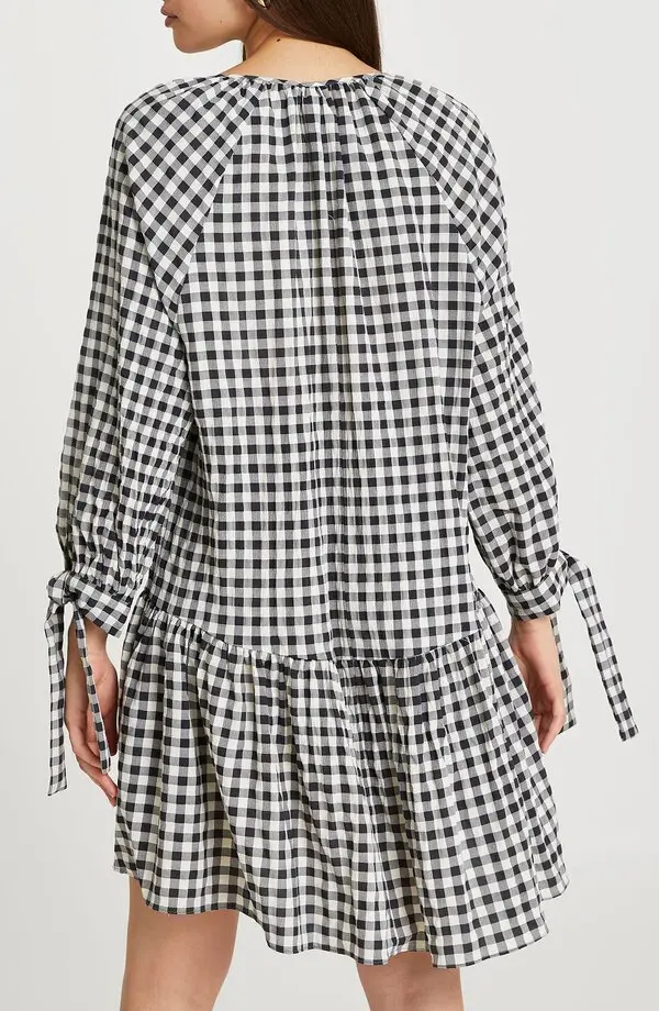 River Island Mindy Long Sleeve Smock Dress In Gingham - 40% Off |  Editorialist