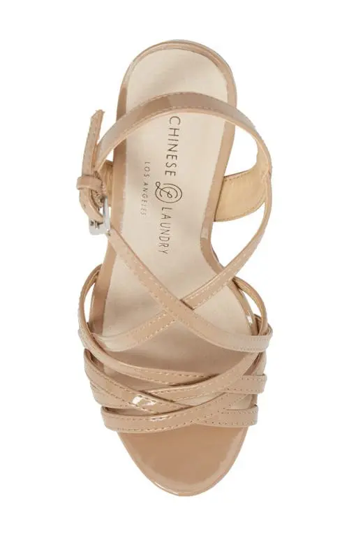 Chinese Laundry Teaser2 Platform Sandal - Nude Patent