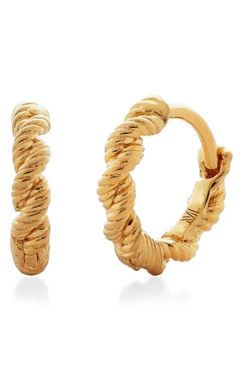 Monica Vinader Corda Huggie Hoop Earrings - Gold