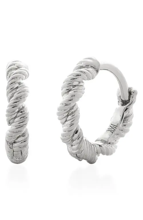 Monica Vinader Corda Huggie Hoop Earrings - Sterling Silver