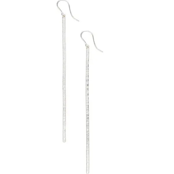 NASHELLE Pure Bar Drop Earrings - Silver