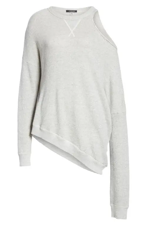 R13 Distressed Cold-shoulder Sweatshirt