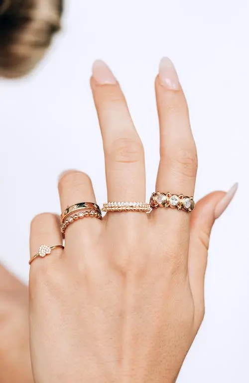Anzie Love Letter Pavé Heart Ring - Gold/diamond