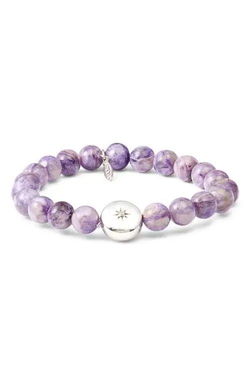 Anzie Star Charm Beaded Bracelet - Silver/ Charoite
