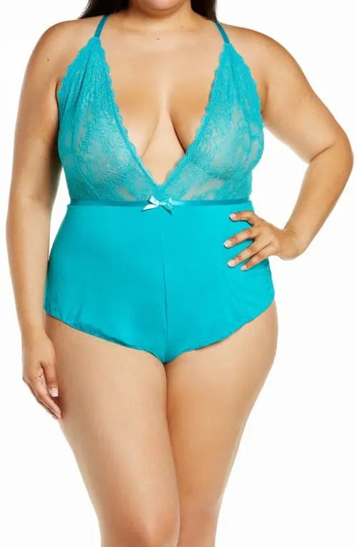 OH LA LA CHERI Plunge Neck Lace Teddy - Lapis