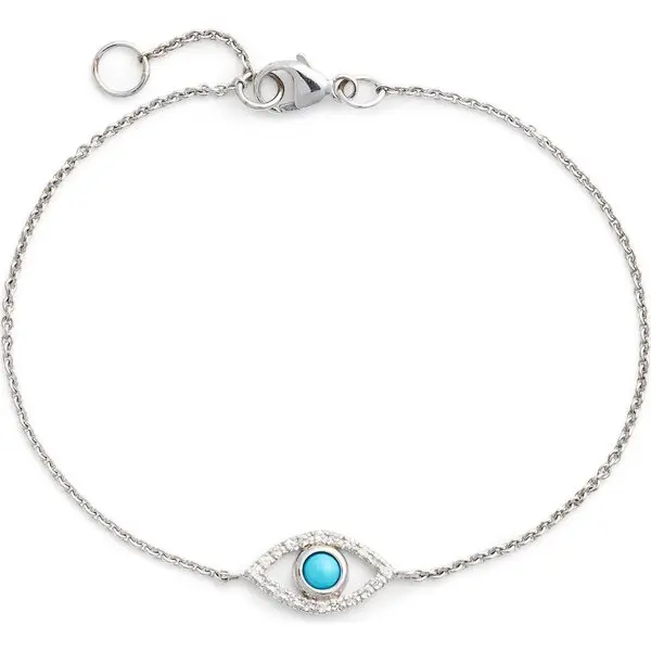 Anzie Evil Eye Turquoise Bracelet - Silver/blue